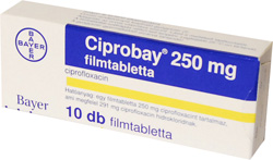 CIPROBAY 250 MG FILMTABLETTA 10X Adatlap / PirulaPatika online gyógyszertár